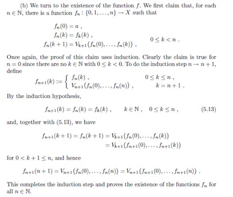 Analysis Confusion About Induction Proof In Recursion Theorem