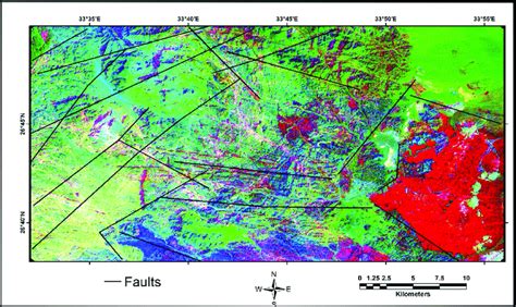 Tm Landsat False Composite Color Image Of Bands Ratio In Rgb 5751