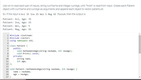 Solved Use Cin To Read Each Pair Of Inputs String Currname