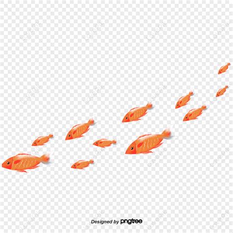 만화 일러스트 오렌지 물고기해저물고기 떼아름다운 Png 일러스트 무료 다운로드 Lovepik