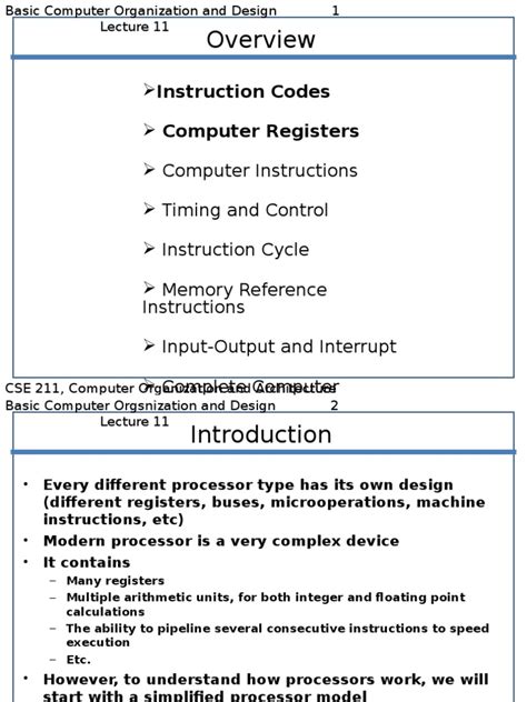 Understanding The Key Components And Operation Of A Basic Computer Processor Pdf Instruction