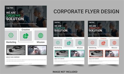 3 컬러 기업 비즈니스 플라이어 레이아웃 프리미엄 벡터