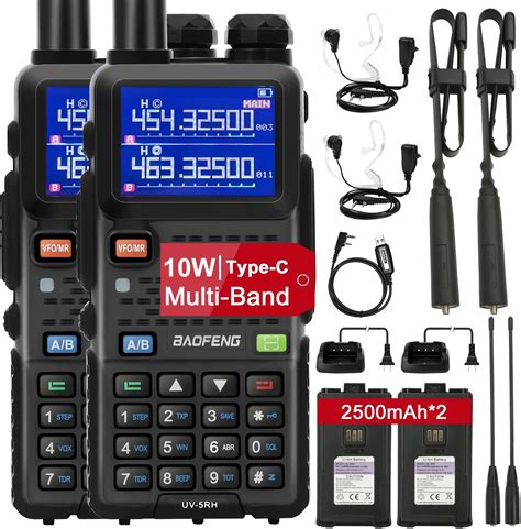 Baofeng Uv 5rm 10w Ham Radio Gmrs Handheld Radio Long Range With Tactical Antenna