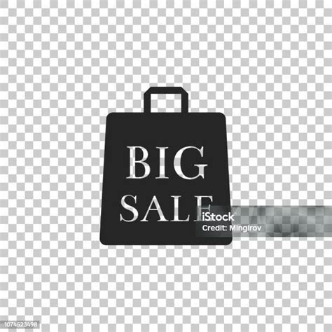 큰 판매 가방 아이콘 투명 한 배경에 고립입니다 평면 디자인입니다 벡터 일러스트 레이 션 가격에 대한 스톡 벡터 아트 및 기타 이미지 Istock
