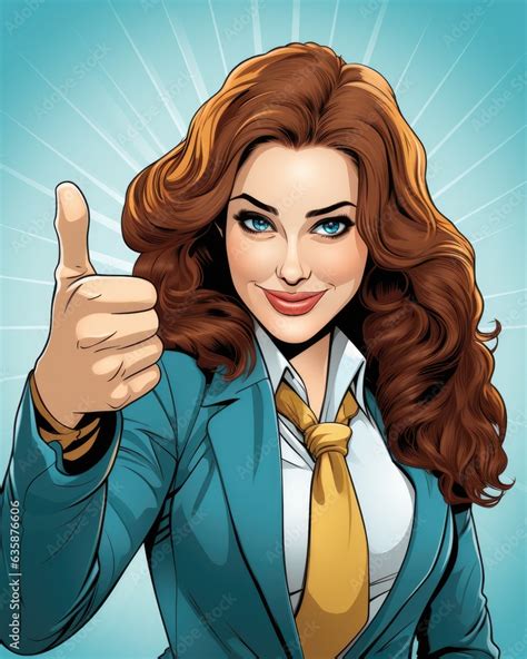 Enthusiastic Thumbs Up Show Her Giving A Thumbs Up Colorfull Graphic