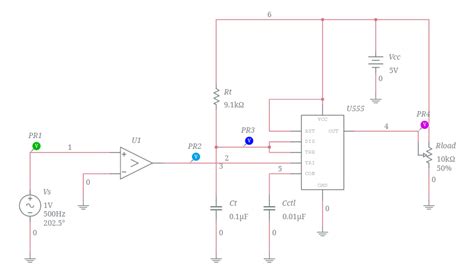 555 Timer Monostable Multivibrator Fast Graph Generation Multisim Live