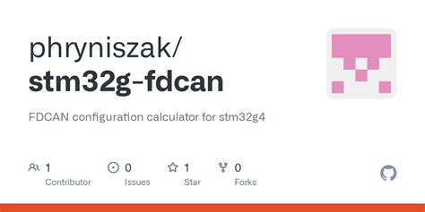 Github Phryniszak Stm32g Fdcan Fdcan Configuration Calculator For Stm32g4
