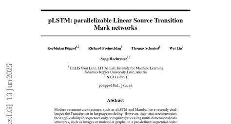 Plstm Parallelizable Linear Source Transition Mark Networks Ai For