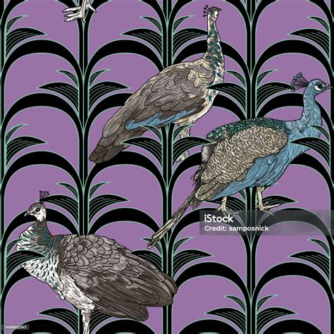 현대 아르 데코 할리우드 리젠시 공작과 피헨 원활한 패턴 0명에 대한 스톡 벡터 아트 및 기타 이미지 0명 1920