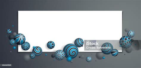 빈 종이 시트와 현실적인 장식 구 벡터 일러스트 패턴과 필드 효과의 깊이와 아름다운 공 추상적 인 배경 3d 글로브 디자인 개념 예술 3차원 형태에 대한 스톡 벡터 아트 및