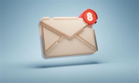 Premium Photo Glossy Design Mail With Eight Notification