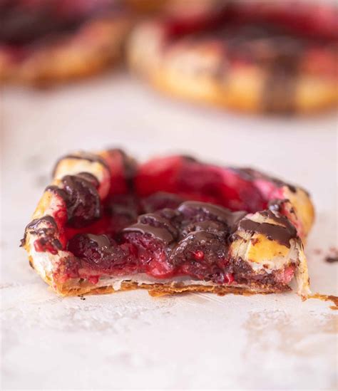 Raspberry Puff Pastry Tarts With Dark Chocolate