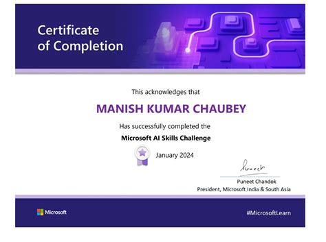 Manish Kumar Chaubey On Linkedin Aiskillschallenge Micorsoft Ai