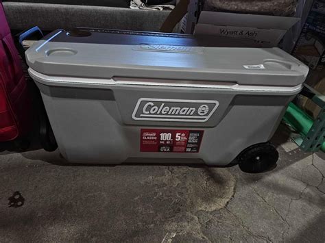 Coleman Classic 100 Qt Insulated Cooler On Wheels With Pull Handle