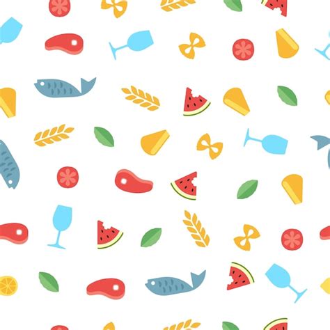 Premium Vector Food Seamless Pattern Background