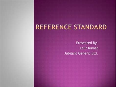 Usp Edqm Reference Standard Pptx