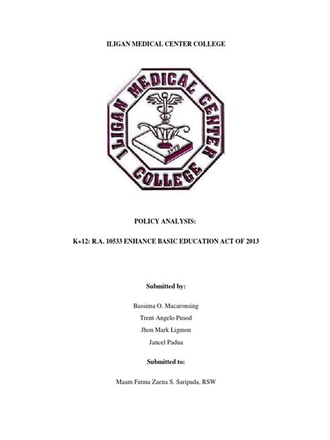 Policy Analysis Final Out Put Pdf Vocational Education Curriculum