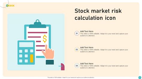 Stock Market Risk Calculation Icon Ppt Template