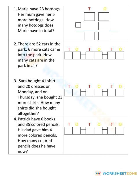 Addition Word Problem Without Regrouping Worksheet