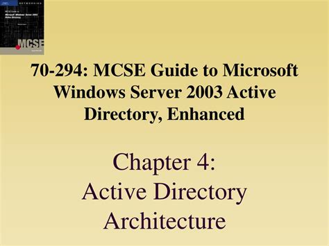 Ppt 70 294 Mcse Guide To Microsoft Windows Server 2003 Active Directory Enhanced Chapter 4