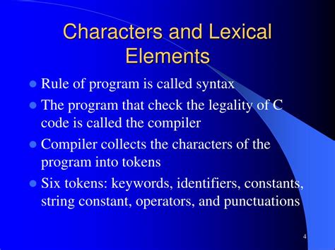 Ppt Lexical Elements Operators And The C System Powerpoint Presentation Id5974950