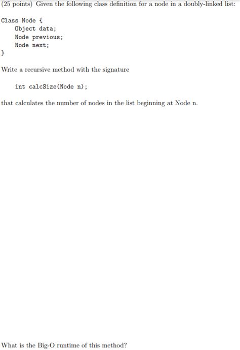 Solved Points Given The Following Class Definition For Chegg