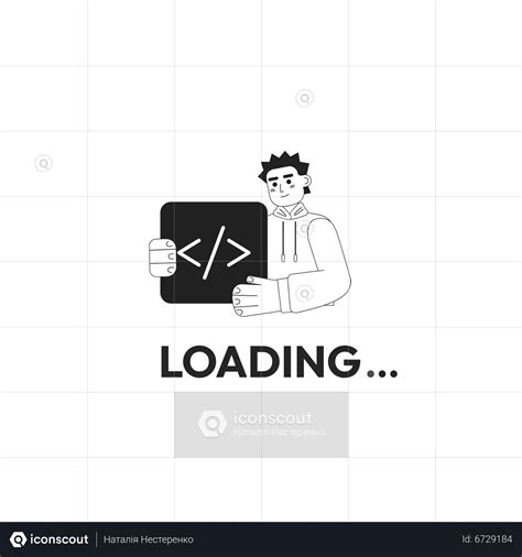 Computer Coder Loader Animated Illustration Download In Json Lottie Or