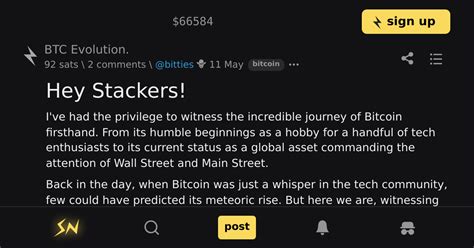 BTC Evolution Stacker News Bitcoin