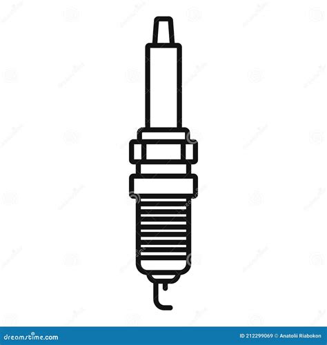 Spark Plug Icon Outline Style Stock Vector Illustration Of Electrode Objects 212299069