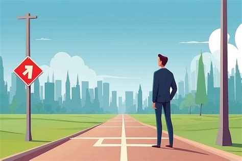 Premium Photo Thoughtful Man Standing At Crossroads Way Choice