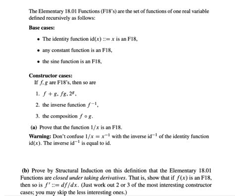 The Elementary 1801 Functions F18s Are The Set Of