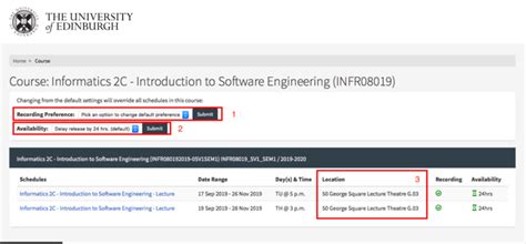 Lecture Recording Scheduler Informatics Learning Technology Service