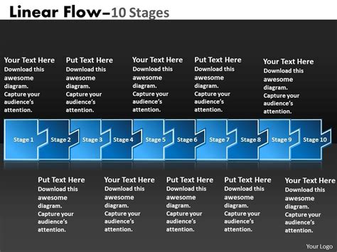 Linear Flow Stages PowerPoint Slide Images PPT Design Templates Presentation Visual Aids
