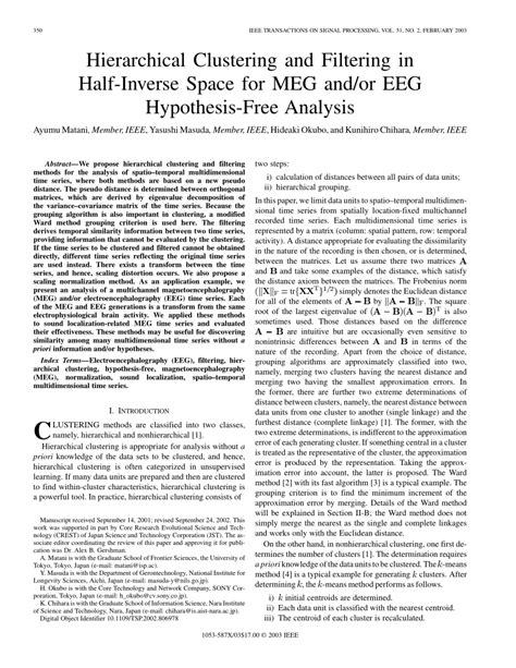 Pdf Hierarchical Clustering And Filtering In Half Inverse Space For Meg And Or Eeg Hypothesis