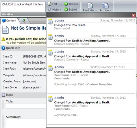 custom workflow comments cwc module for sitecore 7 part 2 akshay sura