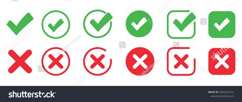 Check Mark X Set Icon Simple Stock Vector Royalty Free 2002424723