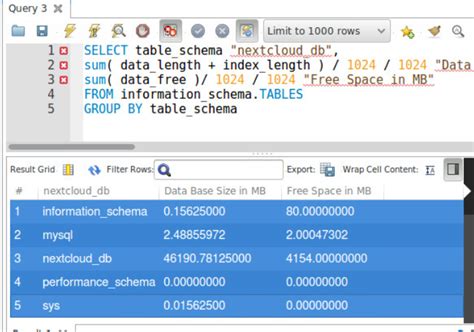 MySQL database question ℹ Support Nextcloud community