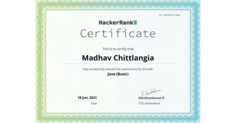 Madhav Chittlangia On Linkedin Hackerrank Javaprogramming
