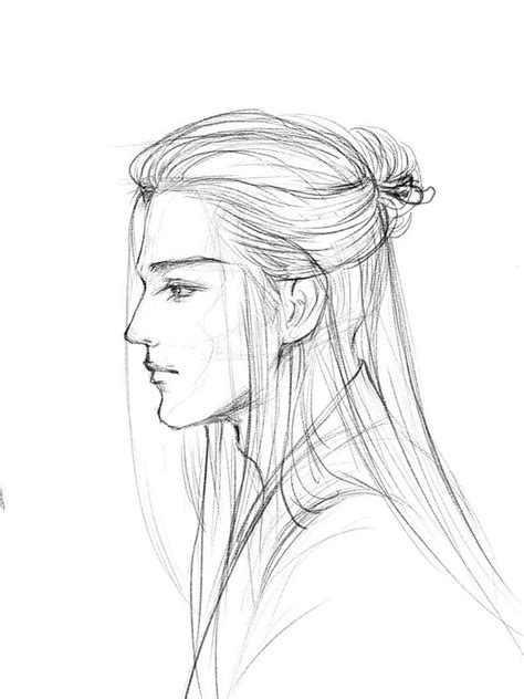 古风人物侧脸简笔画简单又好看（推荐11张） 简笔画图片大全