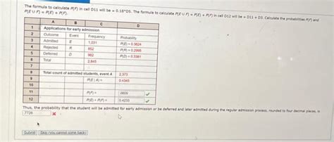 Solved The Formula To Calculate P F In Cell D11 Will Be