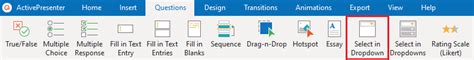 How To Create Select In Dropdown Questions In ActivePresenter