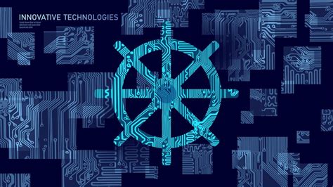 Premium Vector Wheel Helm Computer Developer App Concept Business Digital Open Source Program