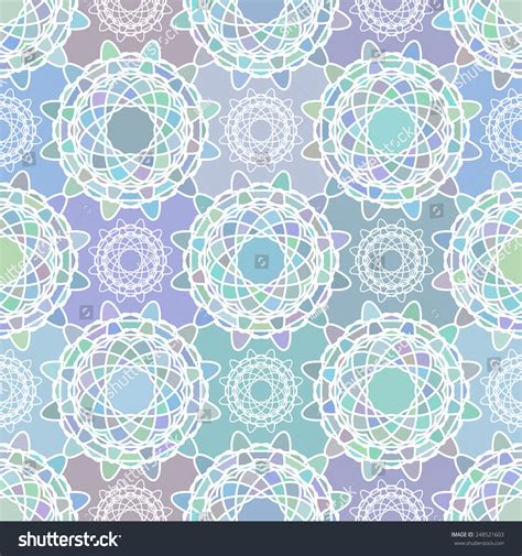 Mosaic Spirograph Pattern Vector Seamless Texture Stock Vector Royalty