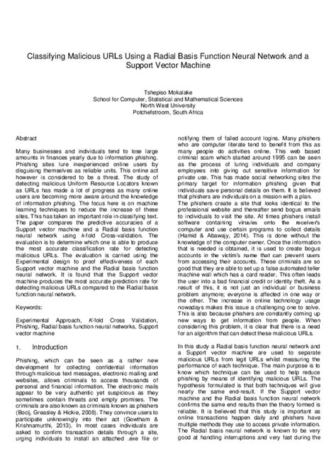 Pdf Classifying Malicious Urls Using A Radial Basis Function Neural