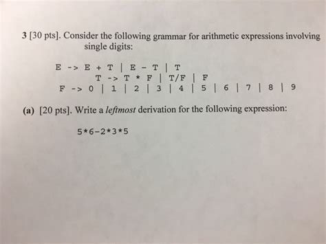 Solved B 10 Pts Draw A Parse Tree For The Expression