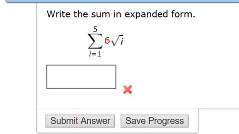 solved write the sum in expanded form 5 6vi i 1 submit