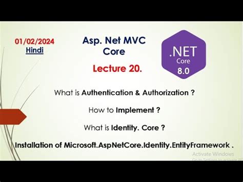 MVC Core 8 0 Installation Of Microsoft AspNetCore Identity
