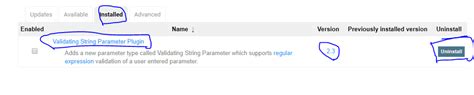 Jenkins Validating String Parameter Plugin