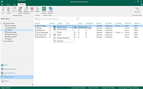 Step 1 Open Remote Access Console Veeam Cloud Connect Guide