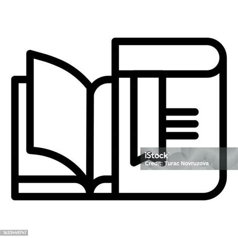 교과서 및 노트북 줄 아이콘입니다 학생용 도서 및 워크북 교육 벡터 개념 흰색 배경에 윤곽선 픽토그램 검은색에 대한 스톡 벡터 아트 및 기타 이미지 Istock
